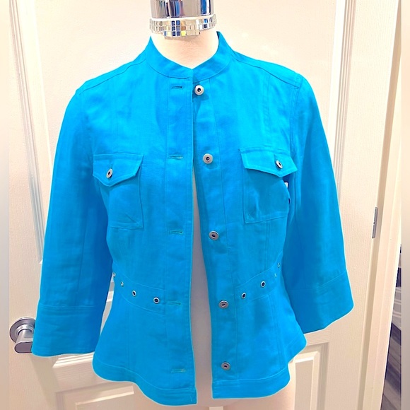 Multiples | Jackets & Coats | Linen Jeans Jacket Of Vibrant Color By ...